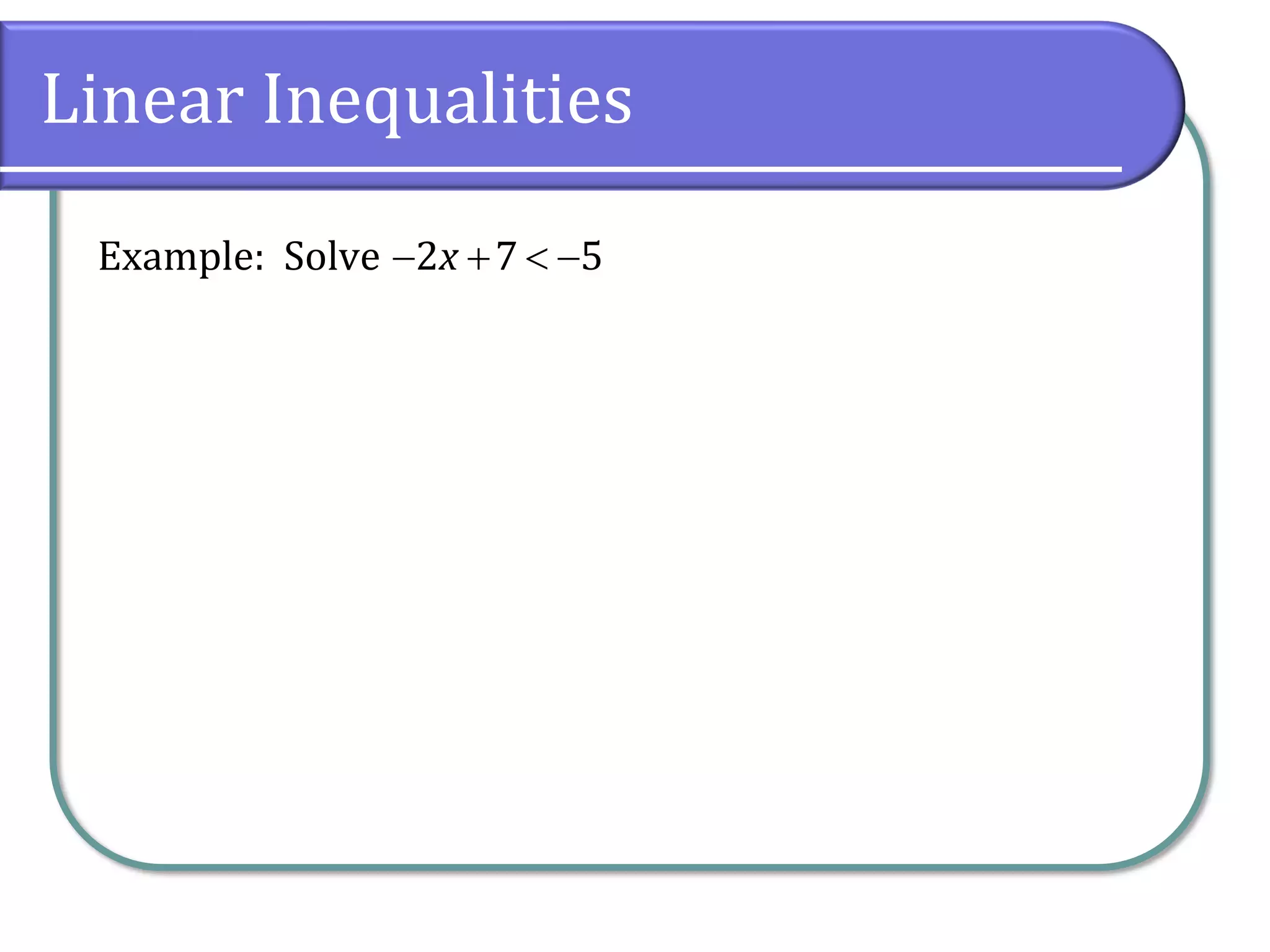 2.7 Linear and Absolute Value Inequalities | PDF