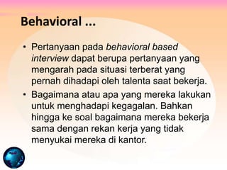 Memahami Competency Based Interview (CBI) & Behavioral Based Interview ...