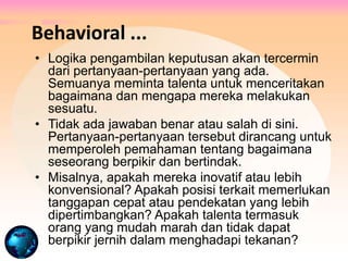 Memahami Competency Based Interview (CBI) & Behavioral Based Interview ...