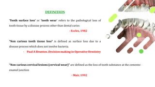 NON CARIOUS LESIONS | PPTX