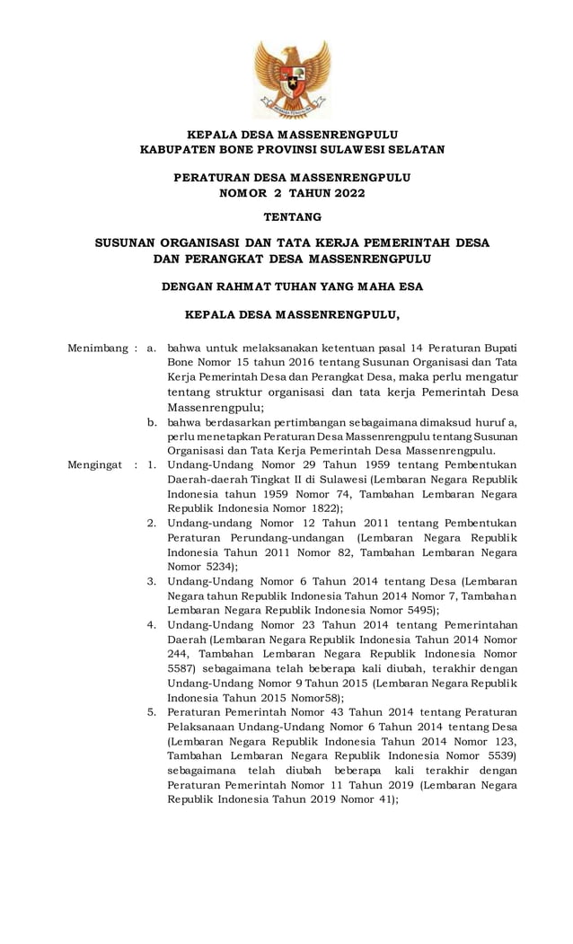 2. PERDES DESA MASSENRENGPULU TENTANG SUSUNAN ORGANISASI DAN TATA KERJA PEMERINTAH DESA.docx