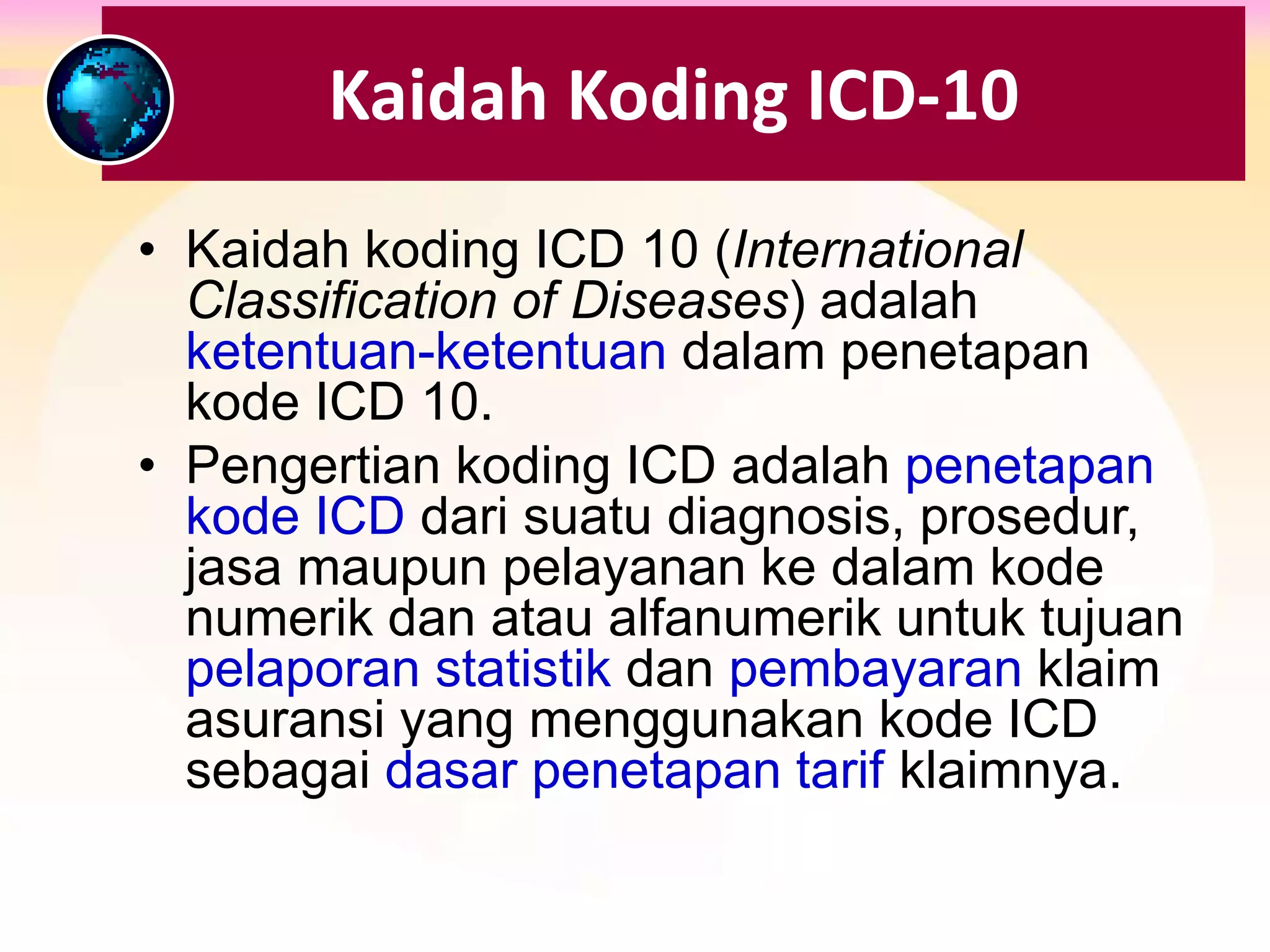Teknis Koding ICD 10 & Diagnosis_ Training/BimTek "SISTEM CASEMIX" | PPTX