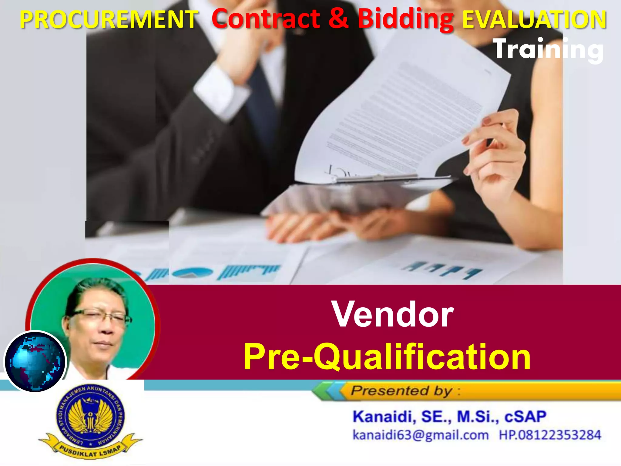 Vendor Pre-Qualification _Training "PROCUREMENT Contract & Biding ...