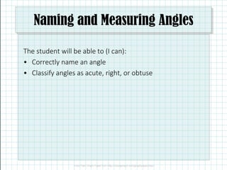 2.1 Naming and Measuring Angles | PPT