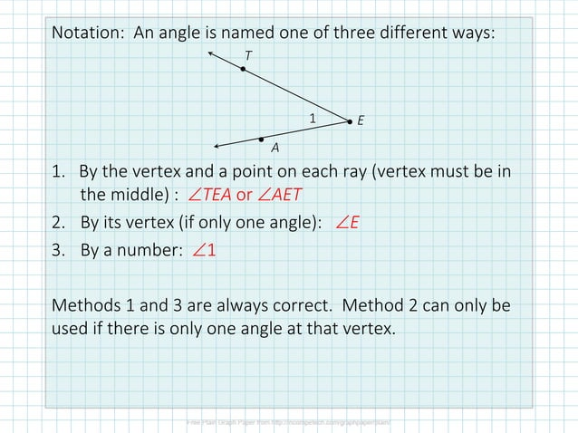 2.1 Naming and Measuring Angles | PPT