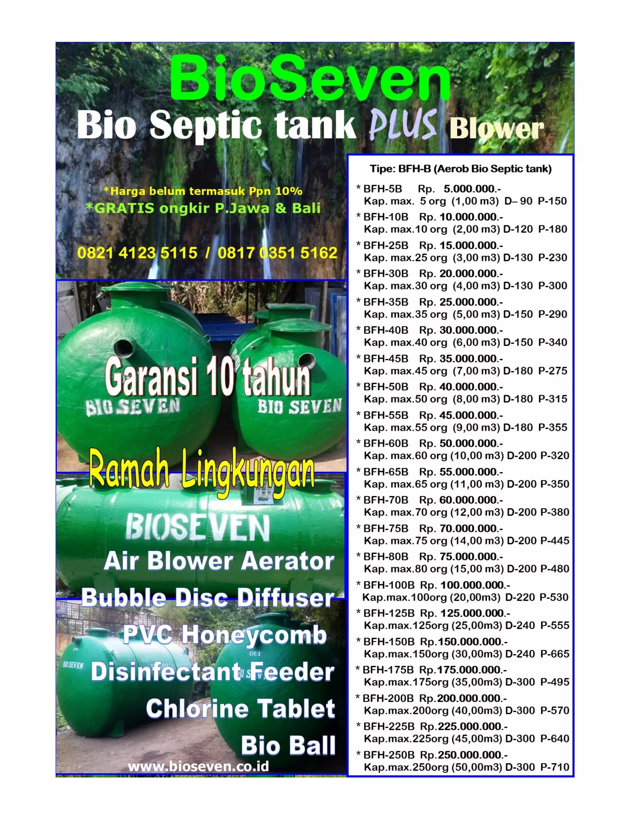 Bio septic tank Aerob + blower by BioSeven Septic Blower (BFH-B series).pdf