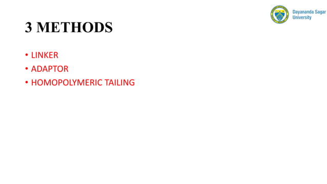 cohesive and blunt end ligation | PPTX | Chemistry | Science