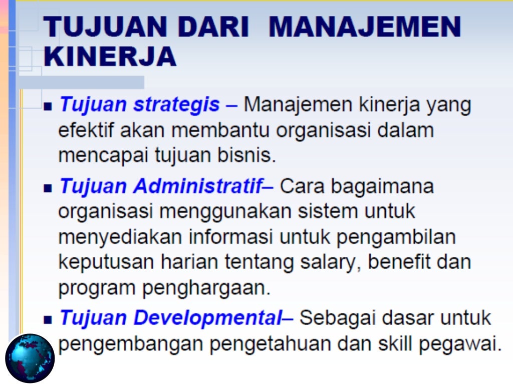 Tujuan dan Manfaat Manajemen Kinerja _Training "PERFORMANCE MANAGEMENT ...