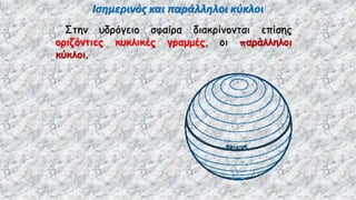 2. Οι πόλοι, ο Ισημερινός, οι παράλληλοι κύκλοι και οι μεσημβρινοί της ...