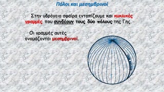 2. Οι πόλοι, ο Ισημερινός, οι παράλληλοι κύκλοι και οι μεσημβρινοί της ...