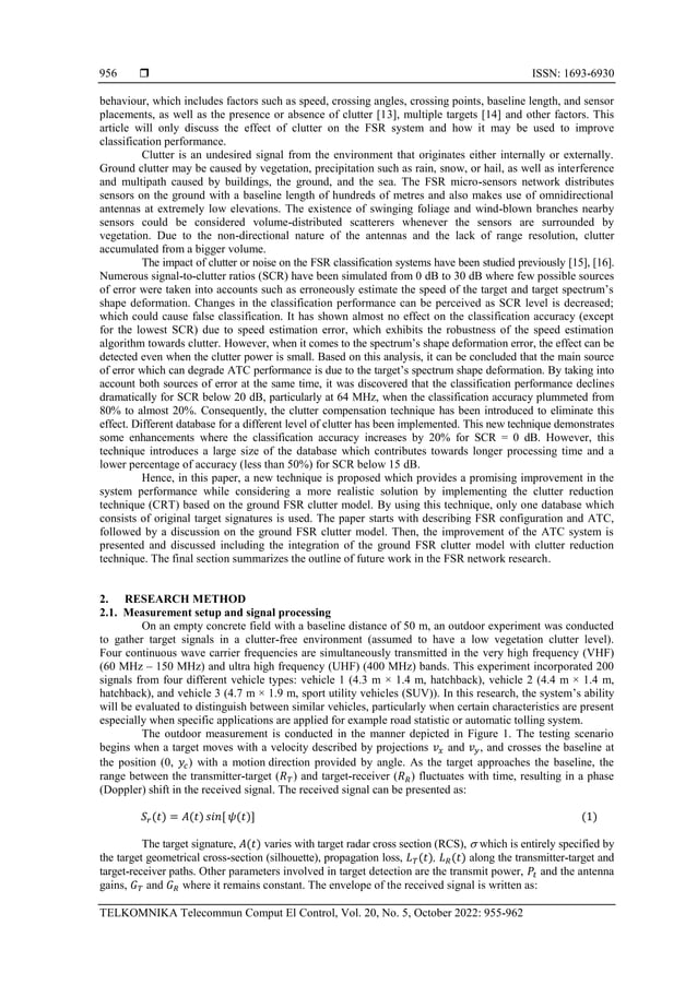 Clutter reduction technique based on clutter model for automatic target classification in ...