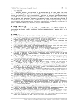 Clutter reduction technique based on clutter model for automatic target ...