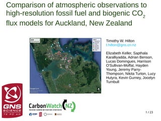 Hilton, Timothy: Comparison of atmospheric observations to high ...