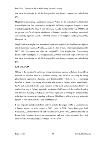 Fake News Detection on Social Media using Machine Learning | PDF