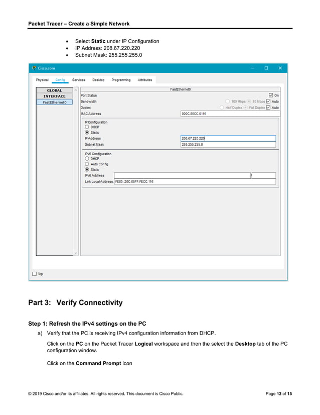 2115 Packet Tracer Create A Simple Network Using Packet Tracer 3pdf
