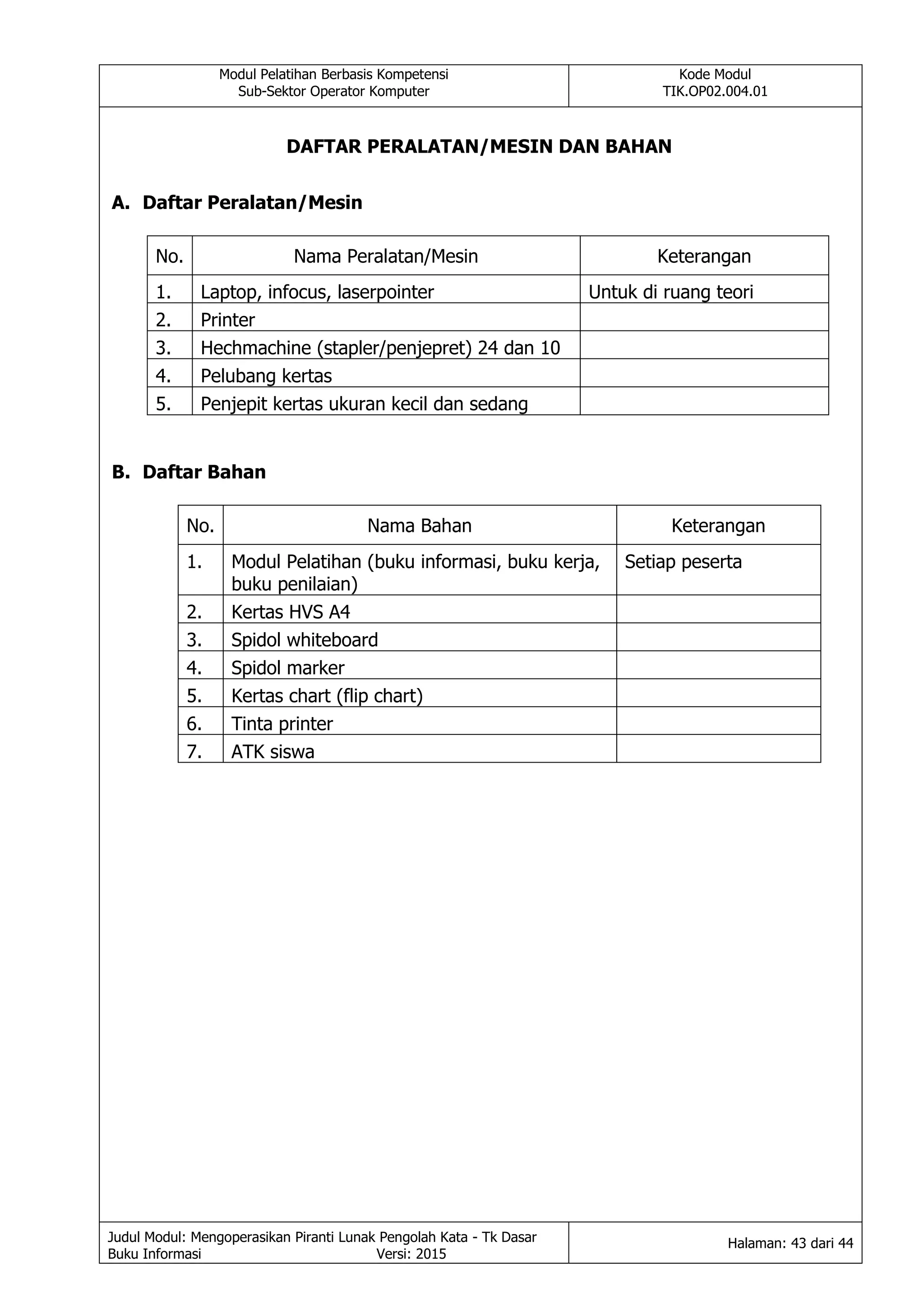 Modul Perangkat Lunak Pengolah Kata | PDF