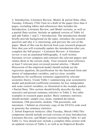 Introduction, Literature Review, Model, & Partial Data | PDF