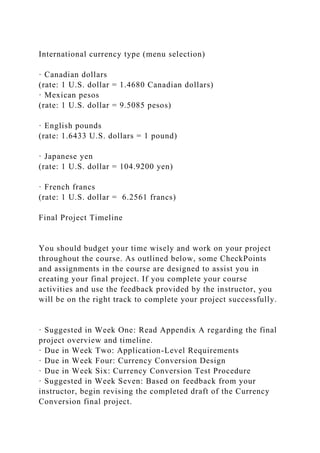 2. Final Project Currency Conversion• Resource Appendix A• D.docx
