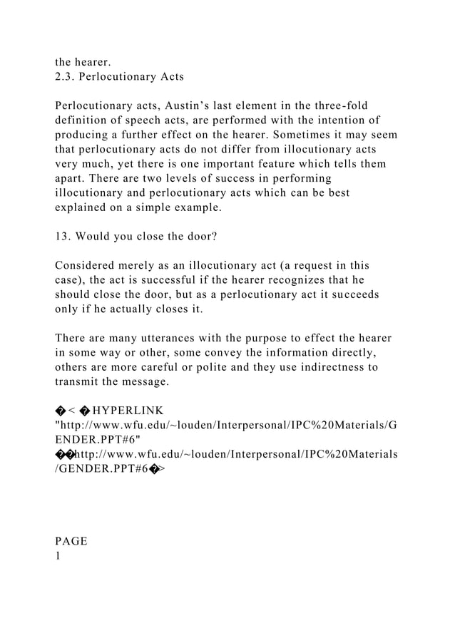 2. The Locutionary, Illocutionary and Perlocutionary ActsThe loc.docx