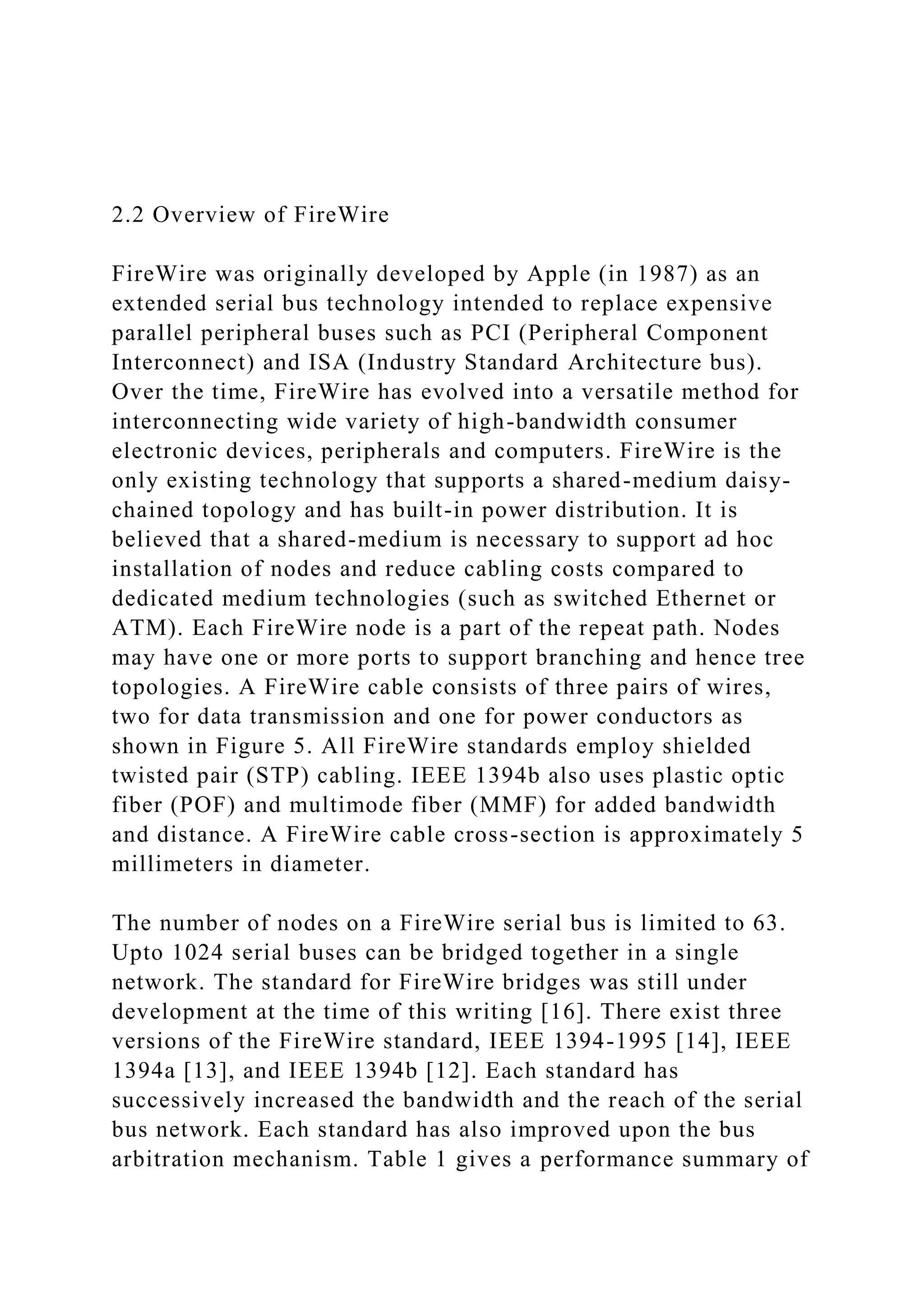2.2 Overview of FireWireFireWire was originally developed by.docx