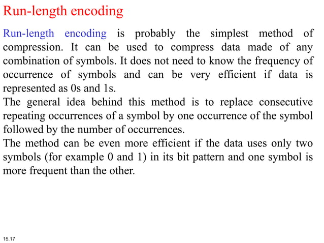 23 Unit Ii Text Compression A Outline Compression Techniques Run Length Codingppt