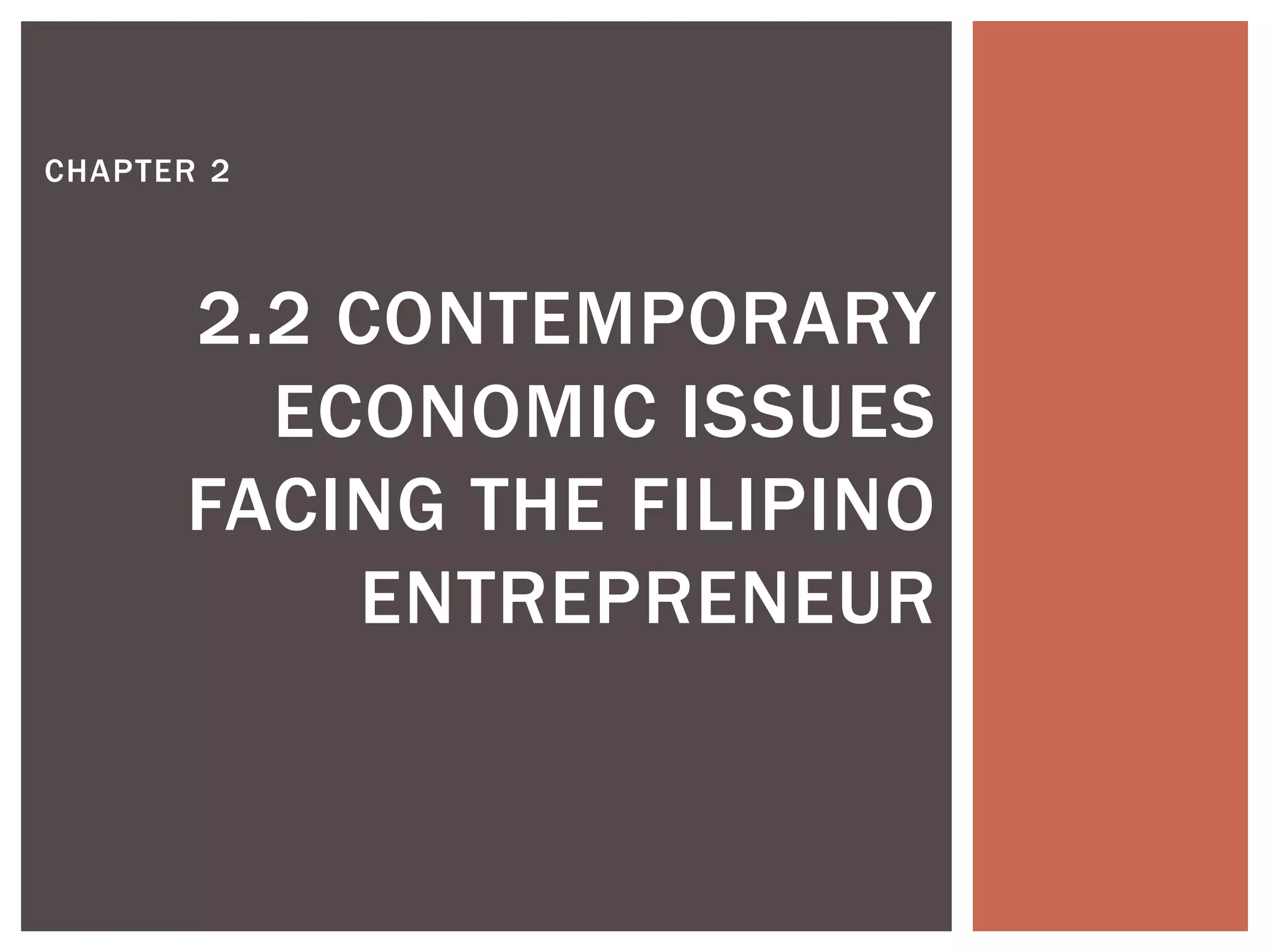 2.2a CONTEMPORARY ECONOMIC ISSUES FACING THE FILIPINO ENTREPRENEUR.pptx