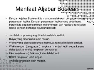 Aljabar Boolean - penyederhanaan persamaan dan tabelnya.pptx