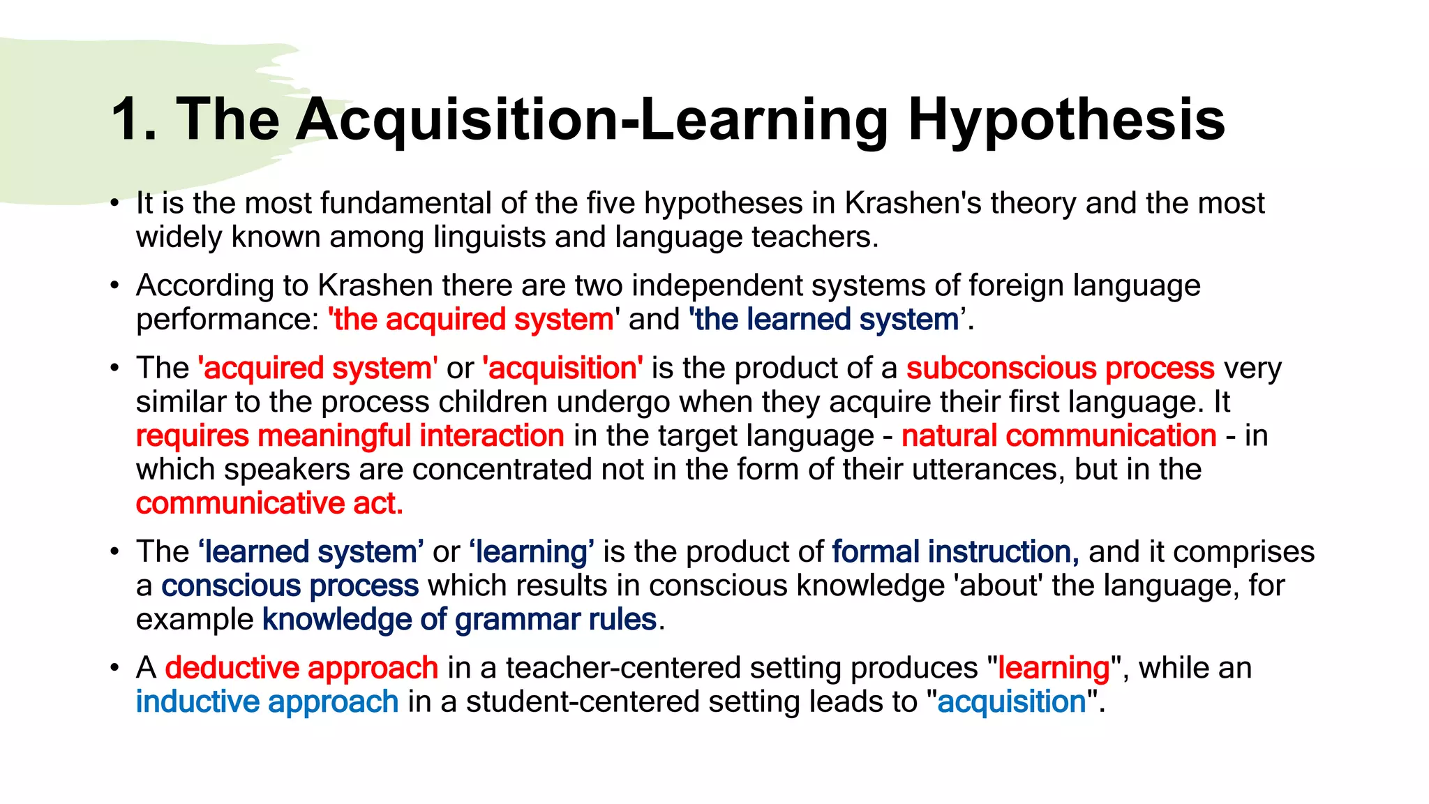 Presentation_The 5 hypotheses of Krashen's Theory of Second.pptx