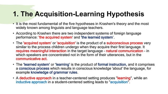 Presentation_The 5 hypotheses of Krashen's Theory of Second.pptx