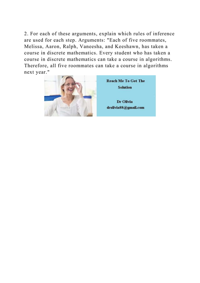 2. For each of these arguments, explain which rules of inference are.docx