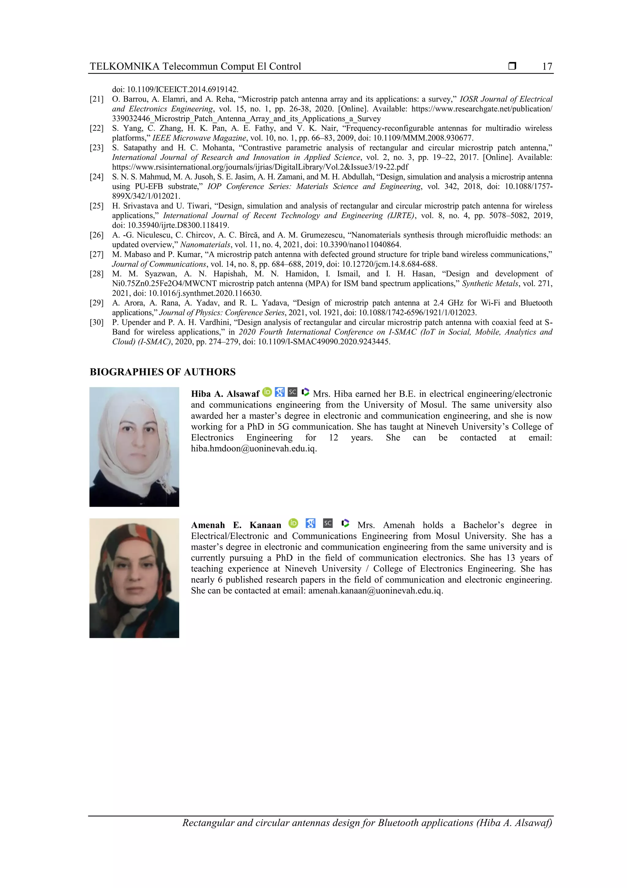 Rectangular and circular antennas design for Bluetooth applications | PDF