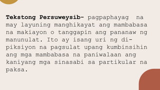 Katangian at Kalikasan ng Iba’t Ibang Uri ng Teksto.pptx