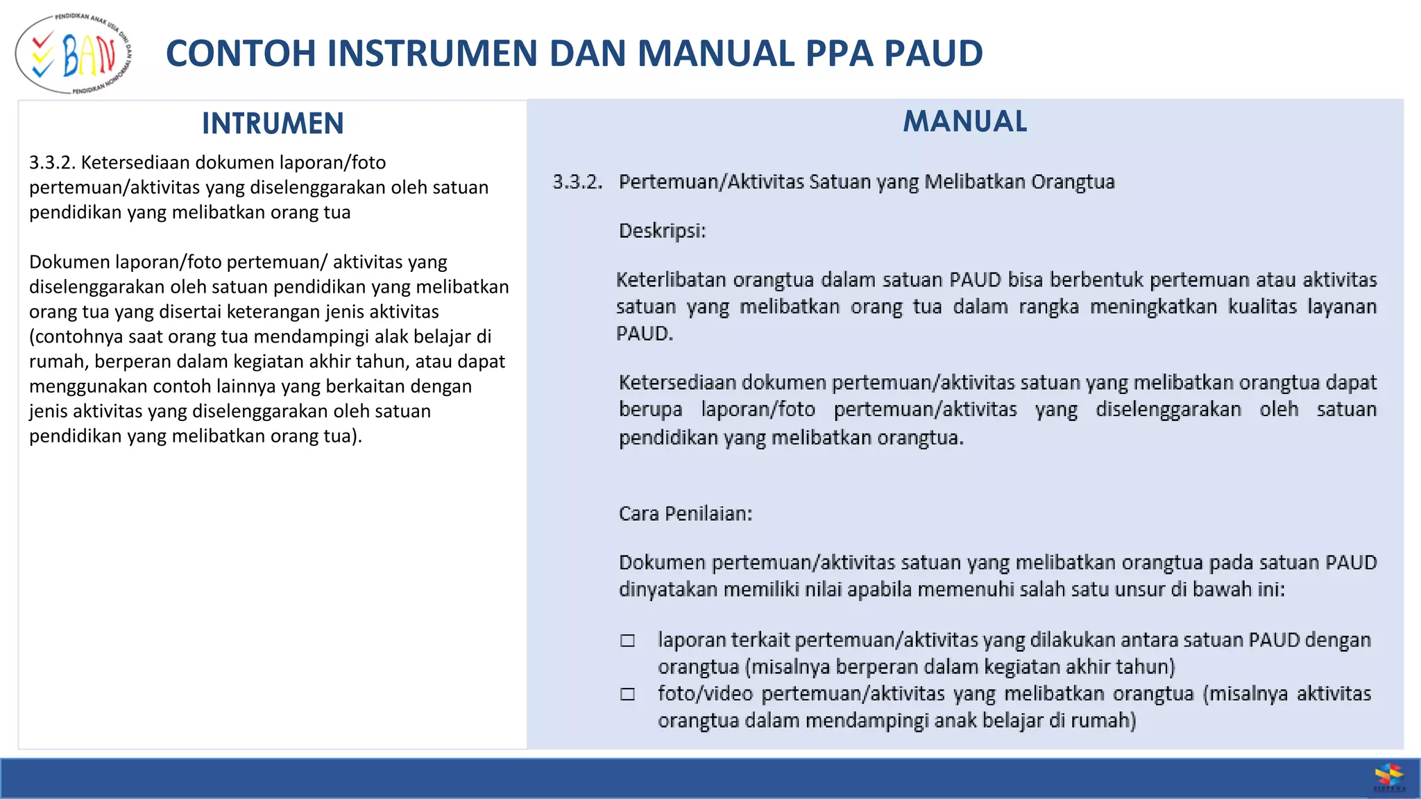 2. Paparan Intrumen dan Manual PPA Satuan PAUD-Sosialisasi Akreditasi ...