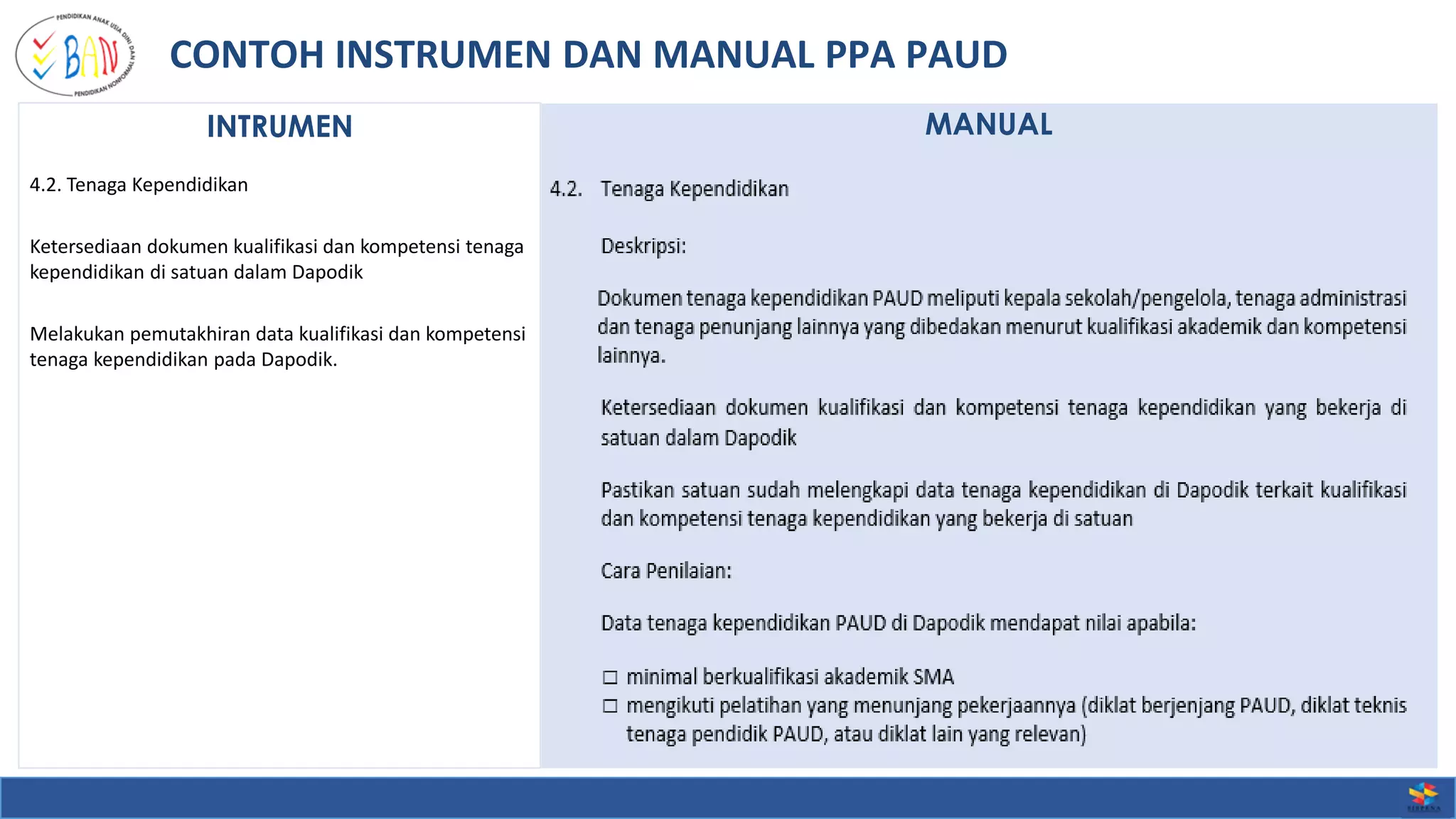 2. Paparan Intrumen dan Manual PPA Satuan PAUD-Sosialisasi Akreditasi ...