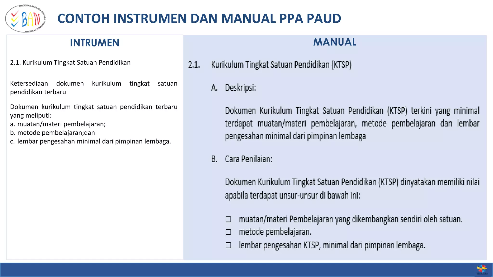 2. Paparan Intrumen dan Manual PPA Satuan PAUD-Sosialisasi Akreditasi ...