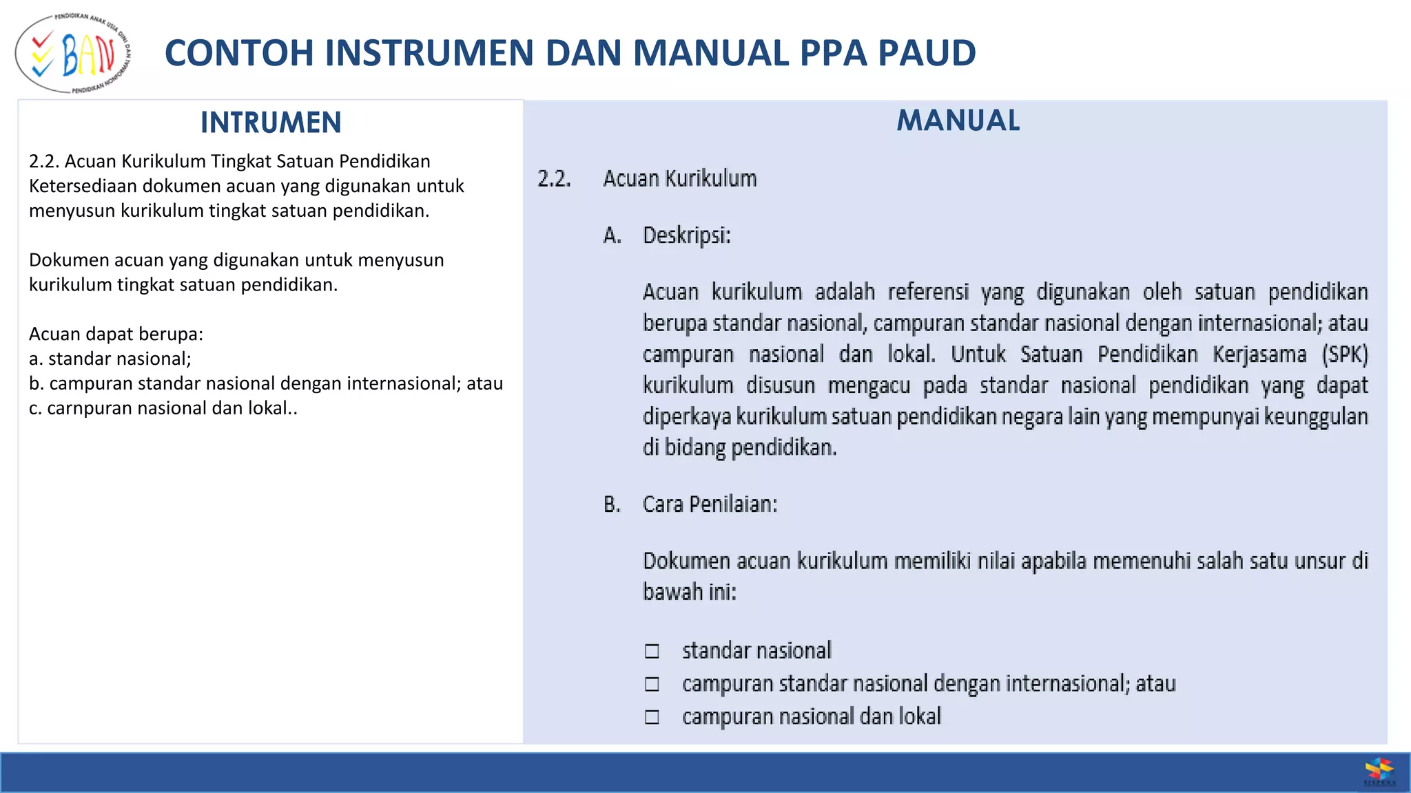 2. Paparan Intrumen dan Manual PPA Satuan PAUD-Sosialisasi Akreditasi ...