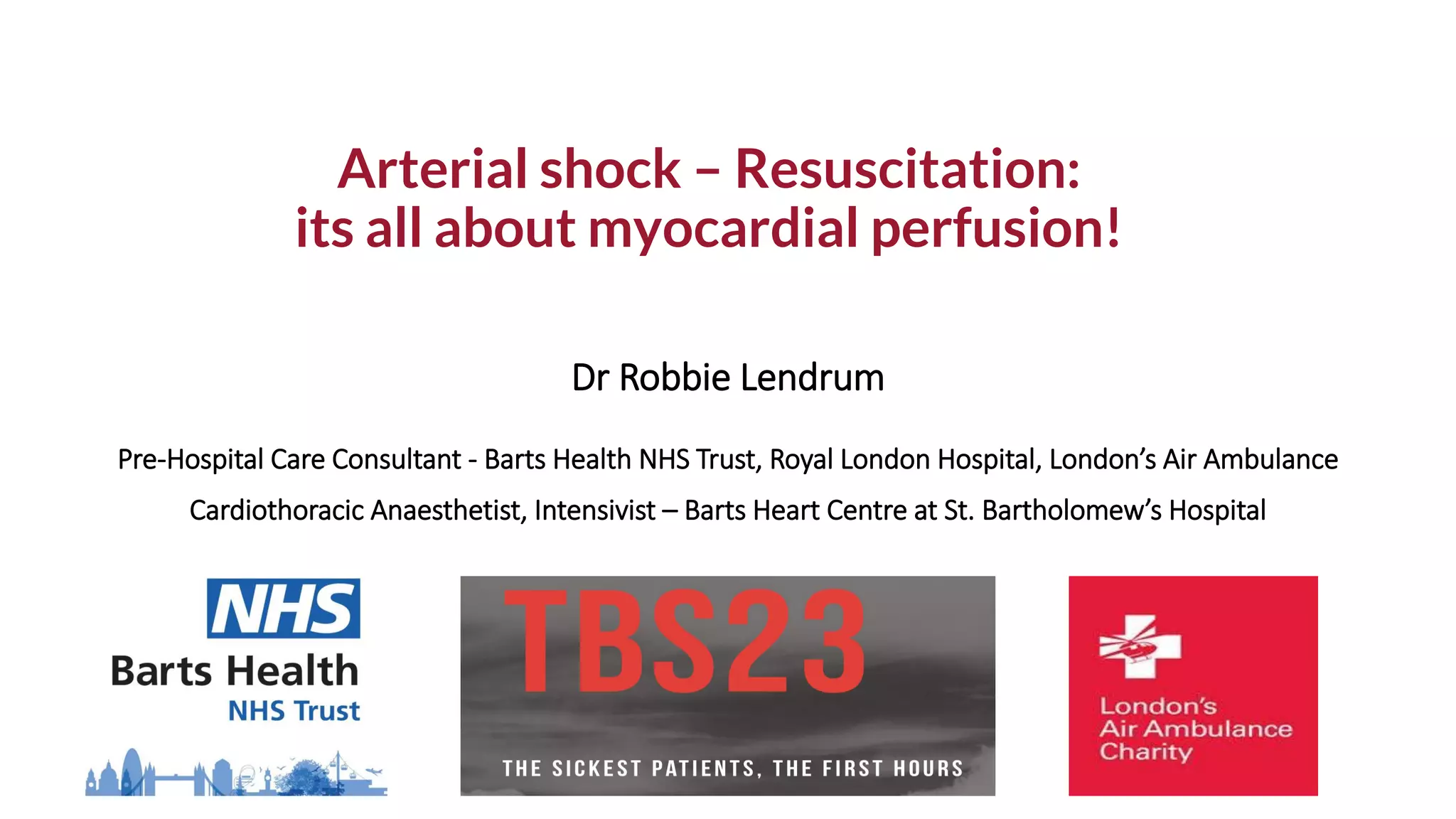 Arterial shock resus - it's all about myocardial perfusion | Robbie ...