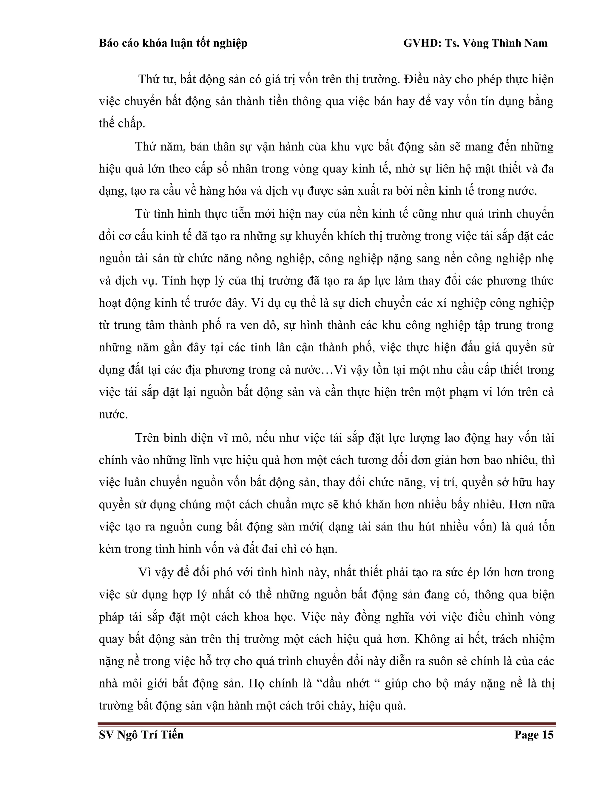Khóa luận: Phát triển hoạt động môi giới bất động sản tại Công ty bất động sản | DOC