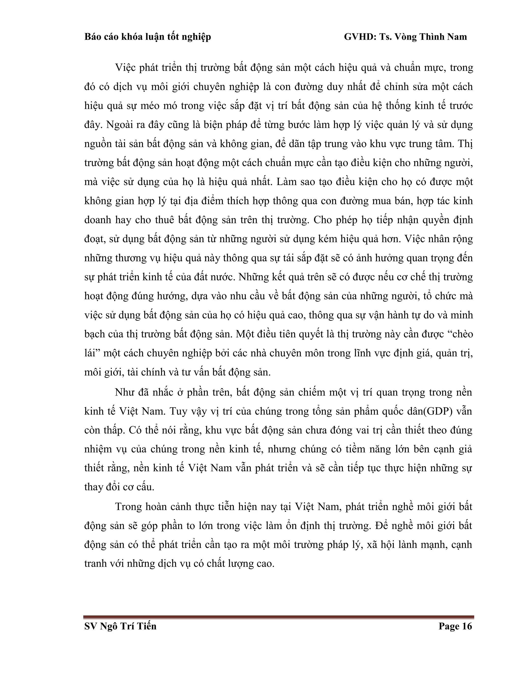 Khóa luận: Phát triển hoạt động môi giới bất động sản tại Công ty bất động sản | DOC
