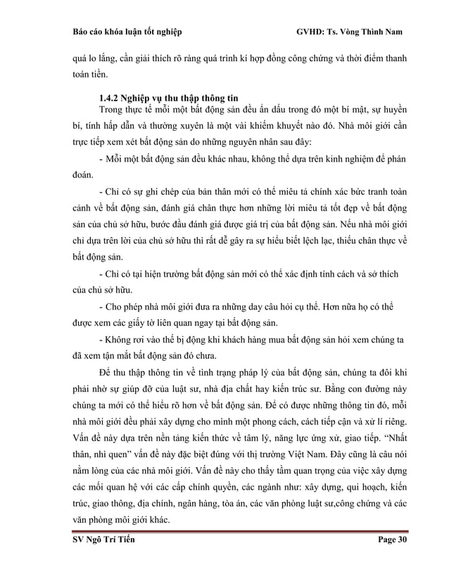 Khóa luận: Phát triển hoạt động môi giới bất động sản tại Công ty bất động sản | DOC