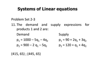 2. Break Even Analysis, Systems of Linear Equations.pptx
