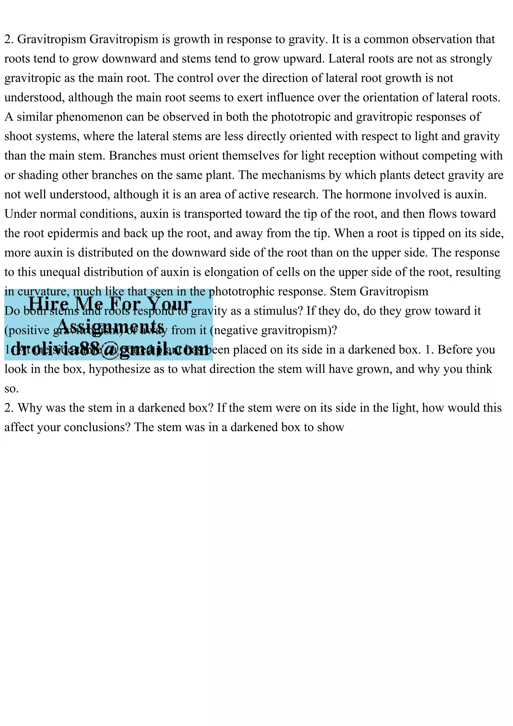 2. Gravitropism Gravitropism is growth in response to gravity. It is.pdf