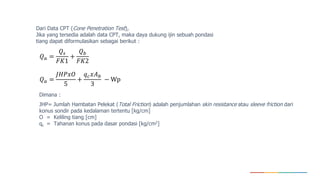 2. Perancangan Fondasi Dalam_CPT | PDF
