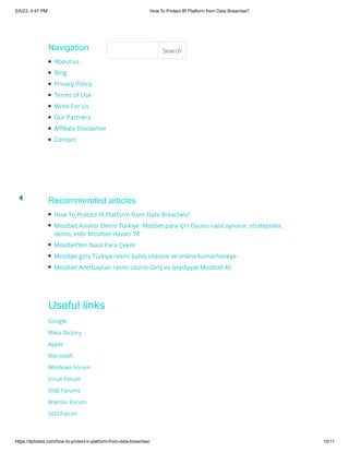 How To Protect IR Platform from Data Breaches? | PDF