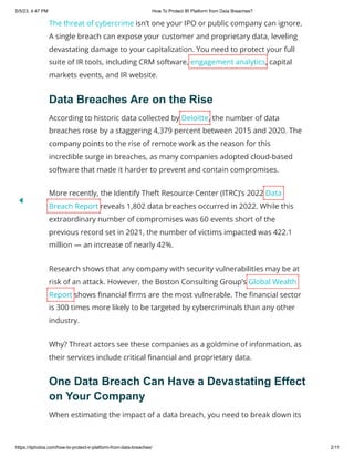 How To Protect IR Platform from Data Breaches? | PDF