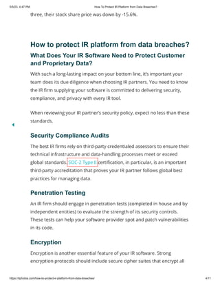 How To Protect IR Platform from Data Breaches? | PDF
