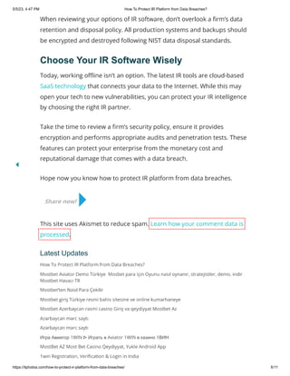 How To Protect IR Platform from Data Breaches? | PDF
