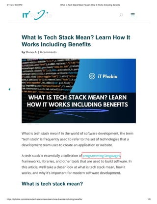 What Is Tech Stack Mean? Learn How It Works Including Benefits | PDF