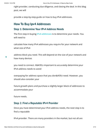How to Buy IPv4 Addresses: A Step-by-Step Guide | PDF