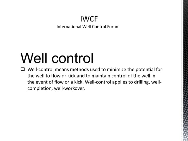well control (IWCF) | PPTX | Geology | Science
